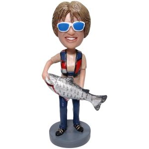 Fully Custom Fishing Bobblehead Fisherman from head to toe - Bbobbler
