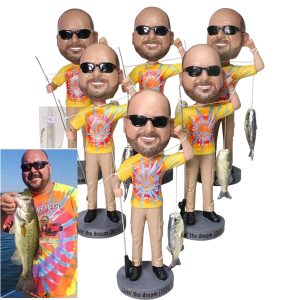 Fully Custom Fishing Bobblehead Fisherman from head to toe - Bbobbler