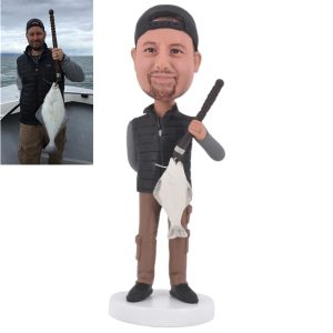 Fully Custom Fishing Bobblehead Fisherman from head to toe - Bbobbler