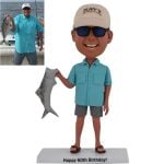 Fully Custom Fishing Bobblehead Fisherman from head to toe - Bbobbler