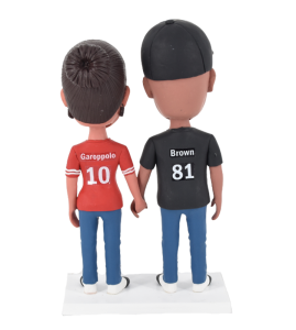 Couple football Bobbleheads Raiders and 49er team - Bbobbler